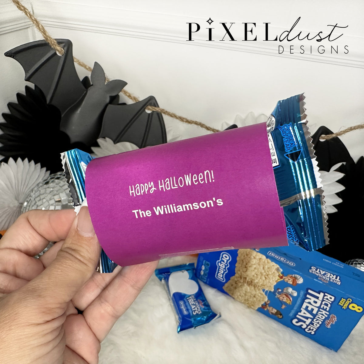 Halloween Rice Krispie Treats Printable Wrappers / Cards – Pixeldust ...
