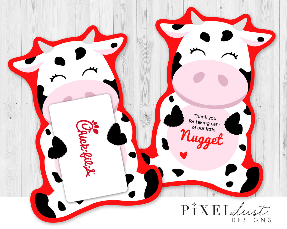 Thank you for taking care of our little NUGGET Cow Printable Gift Card ...