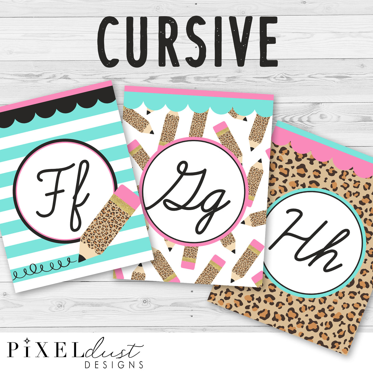 Leopard Print Alphabet Posters – Pixeldust Designs