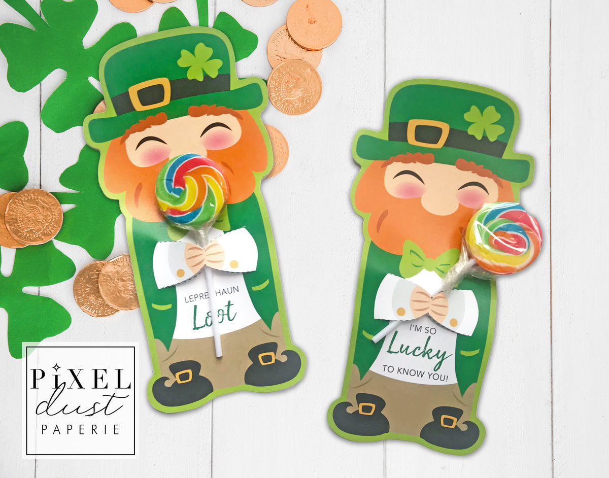 St. Patrick's Day Leprechaun Printable Treat Holder Card – Pixeldust ...