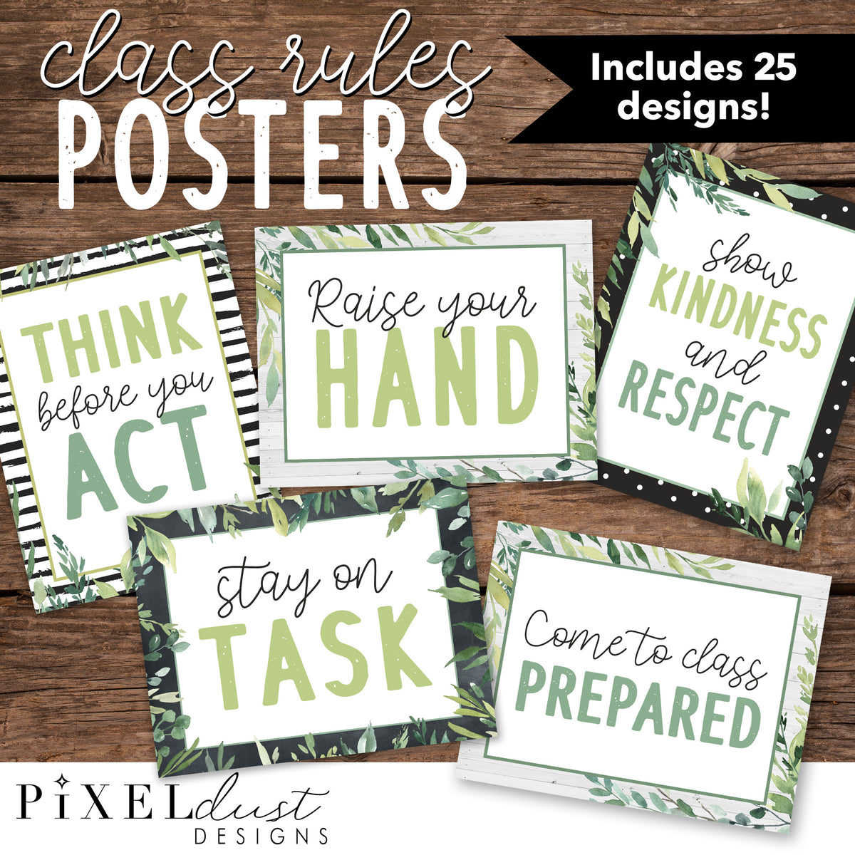 Magnolia Farmhouse Classroom Rules Posters, Printable Class ...