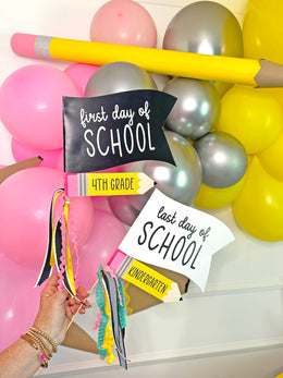 First & Last Day of School Printable Pennant Flags, Back to School Ban ...