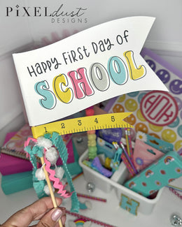 First & Last Day of School Printable Pennant Flags, Back to School Ban ...
