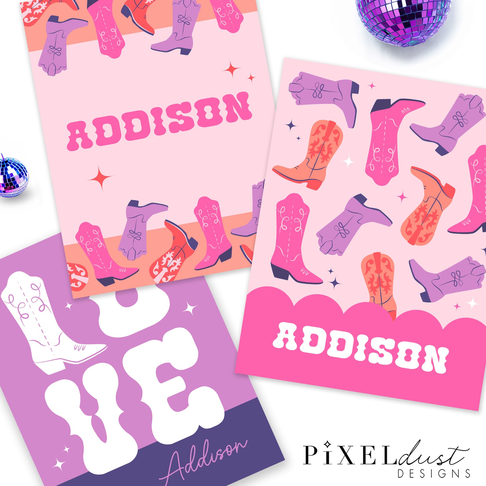 Preppy Boot Scootin' Cowgirl Personalized Binder Cover Set – Pixeldust ...