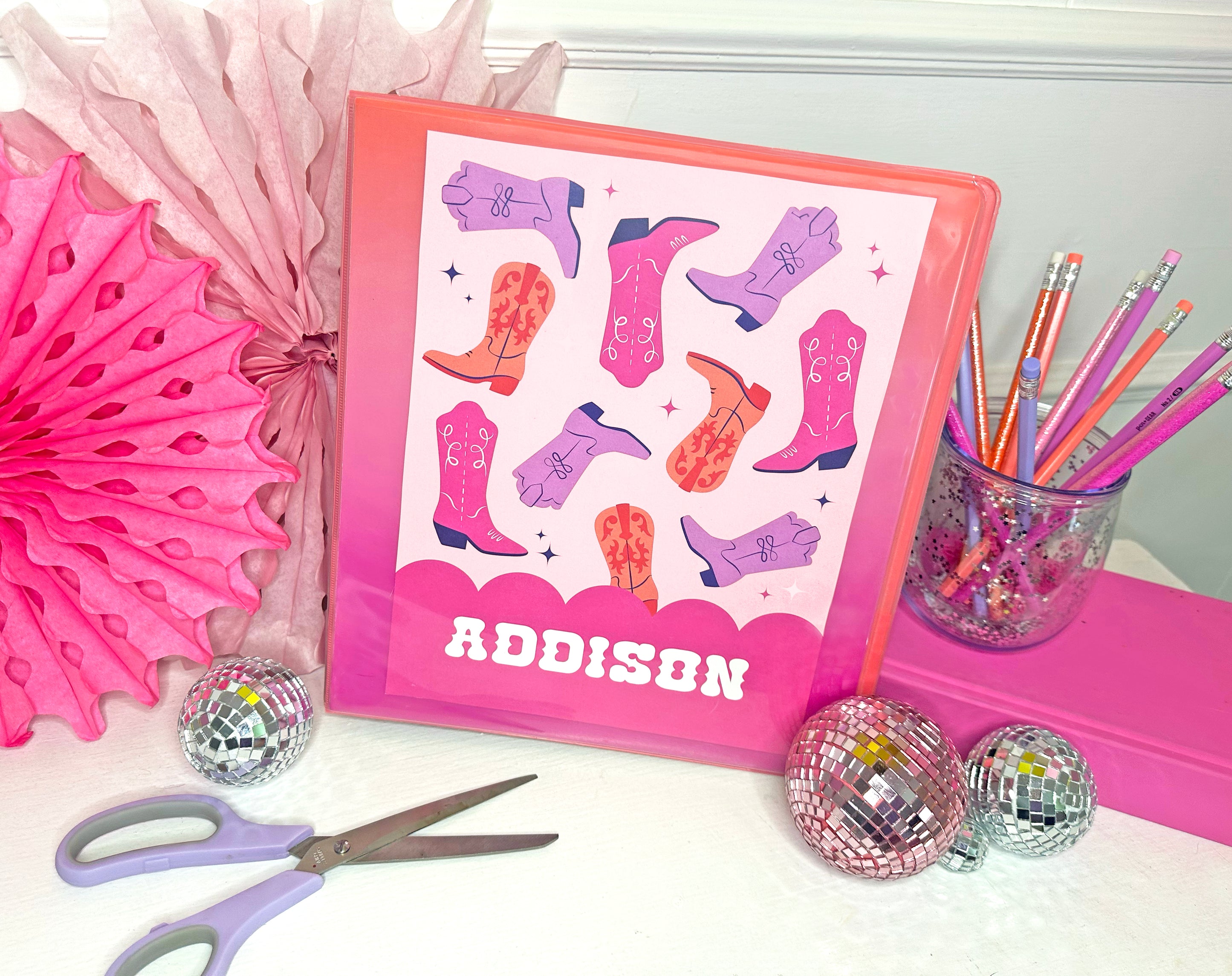 Preppy Boot Scootin' Cowgirl Personalized Binder Cover Set – Pixeldust ...