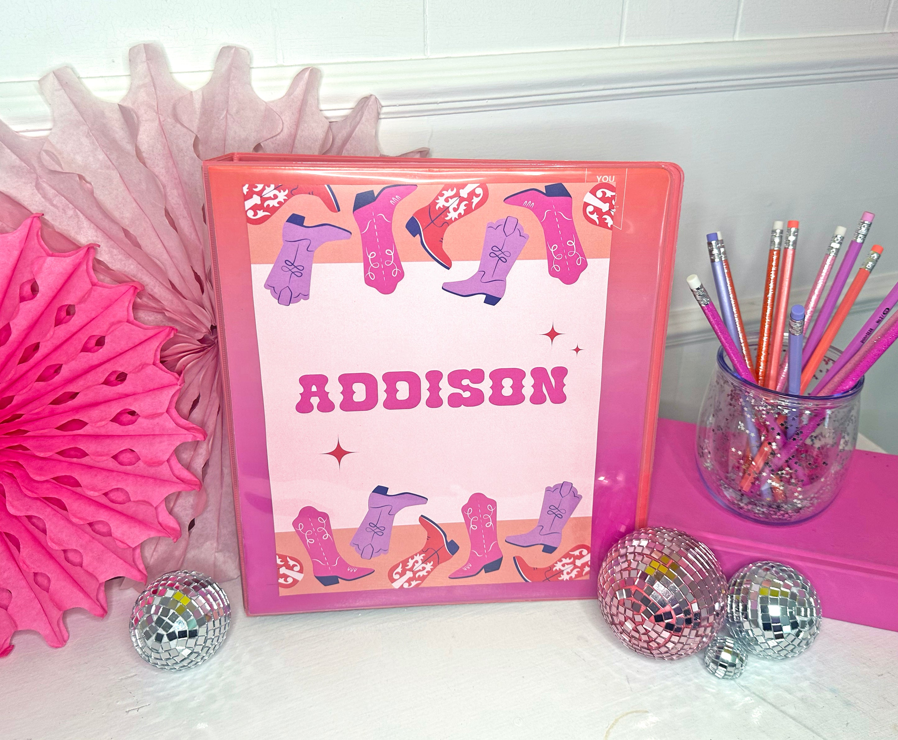 Preppy Boot Scootin' Cowgirl Personalized Binder Cover Set – Pixeldust ...
