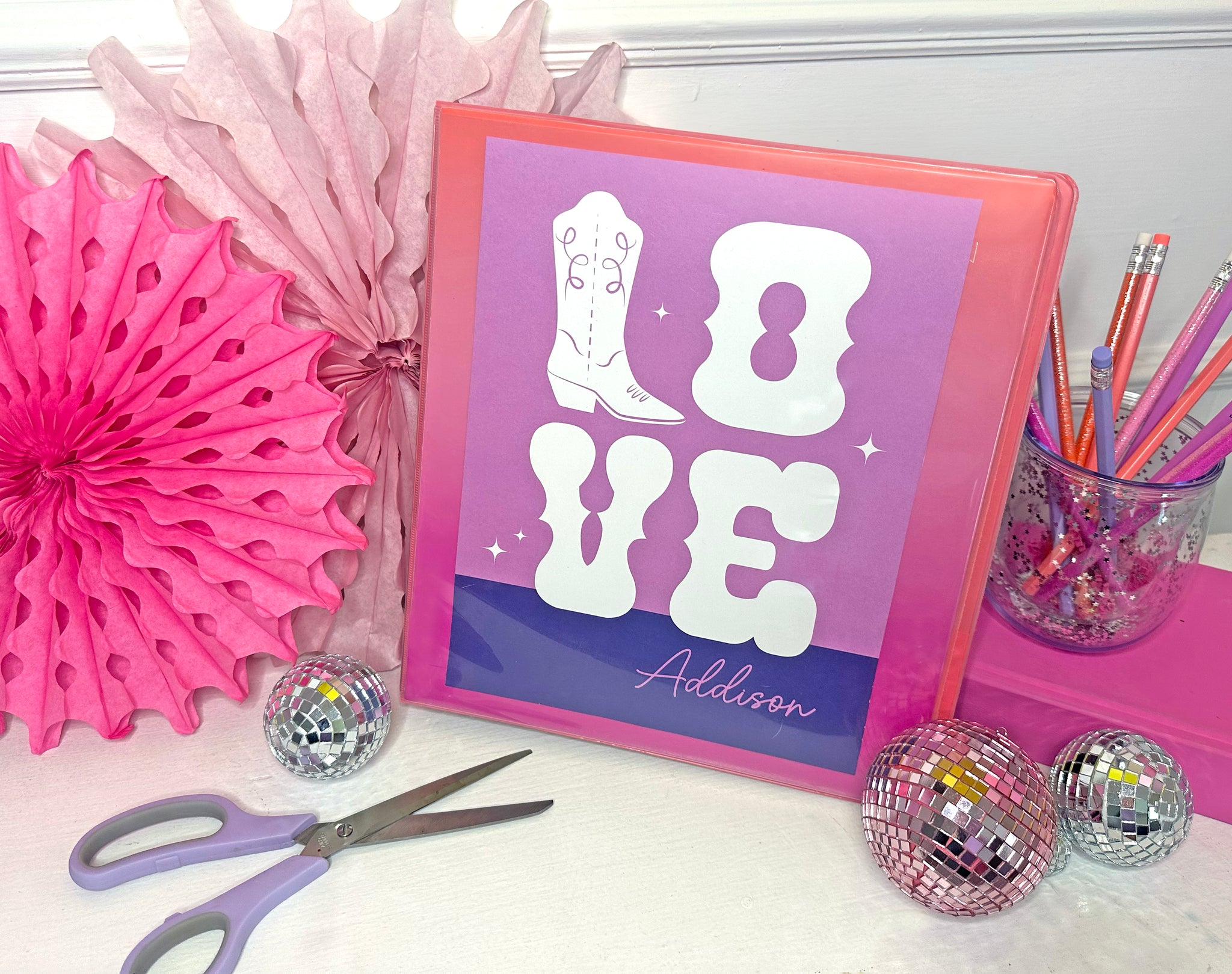 Preppy Boot Scootin' Cowgirl Personalized Binder Cover Set – Pixeldust ...