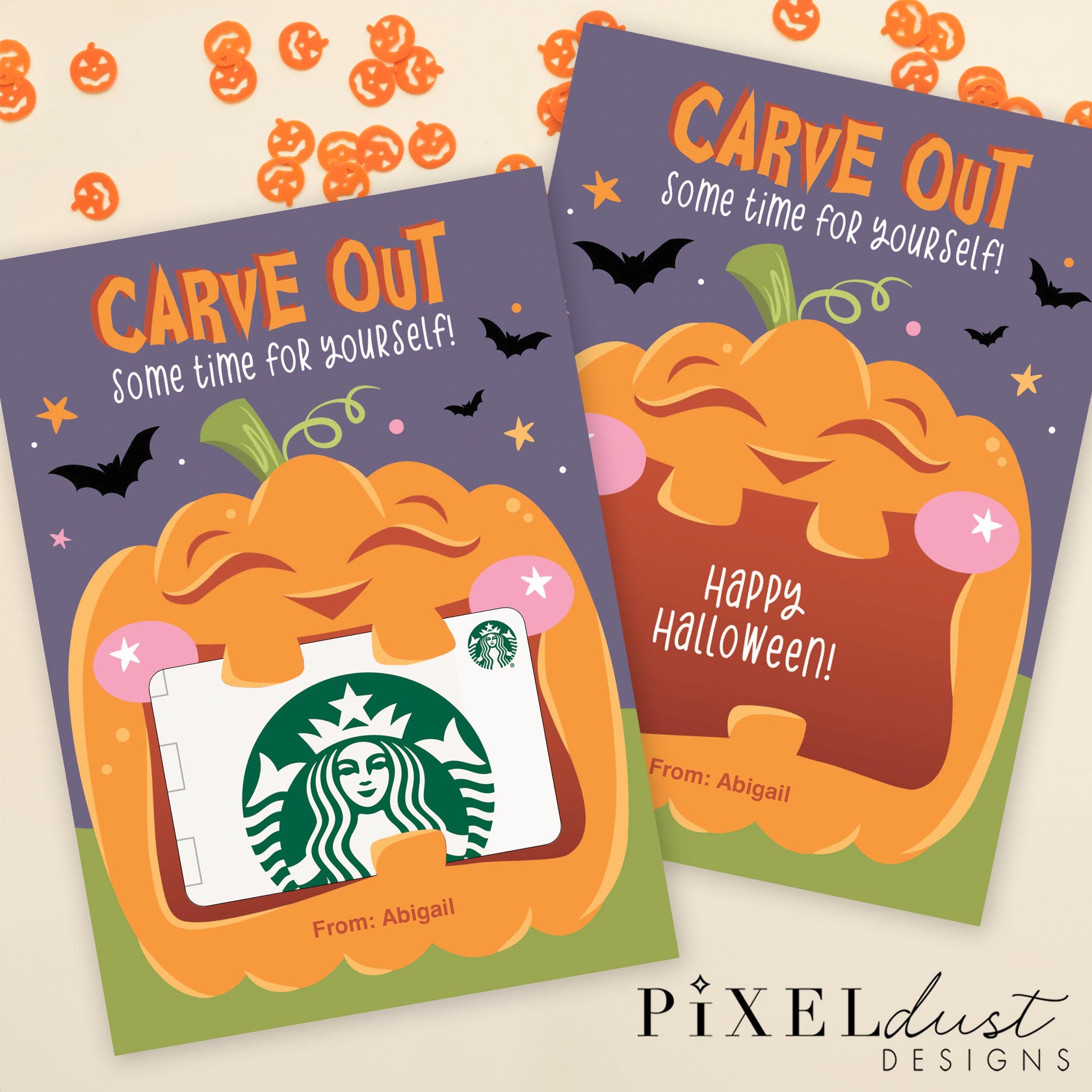 Jack-O-Lantern Pumpkin Printable Halloween Gift Card Holders ...