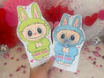 Cute Monster Bunny Printable Valentine Treat Holder Cards for Kids ...