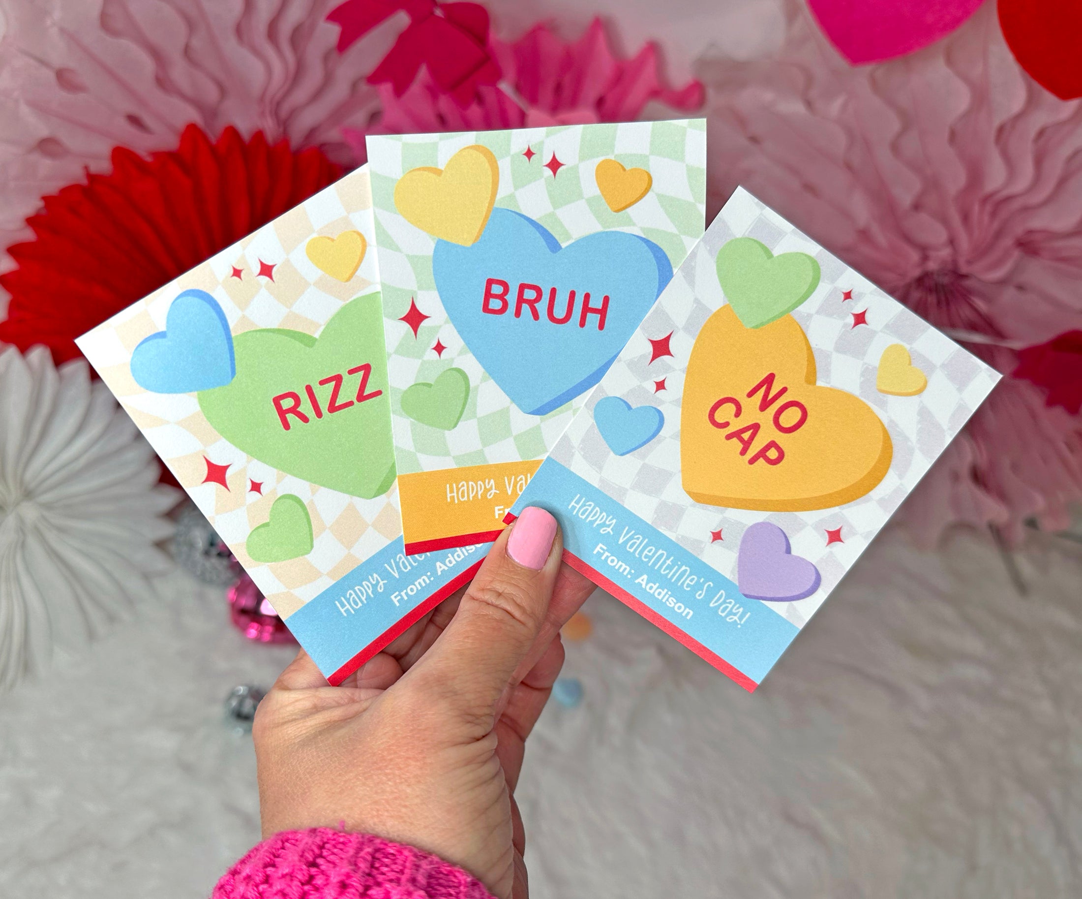 Printable Teen Slang Conversation Hearts Valentine Cards, Gen Alpha ...