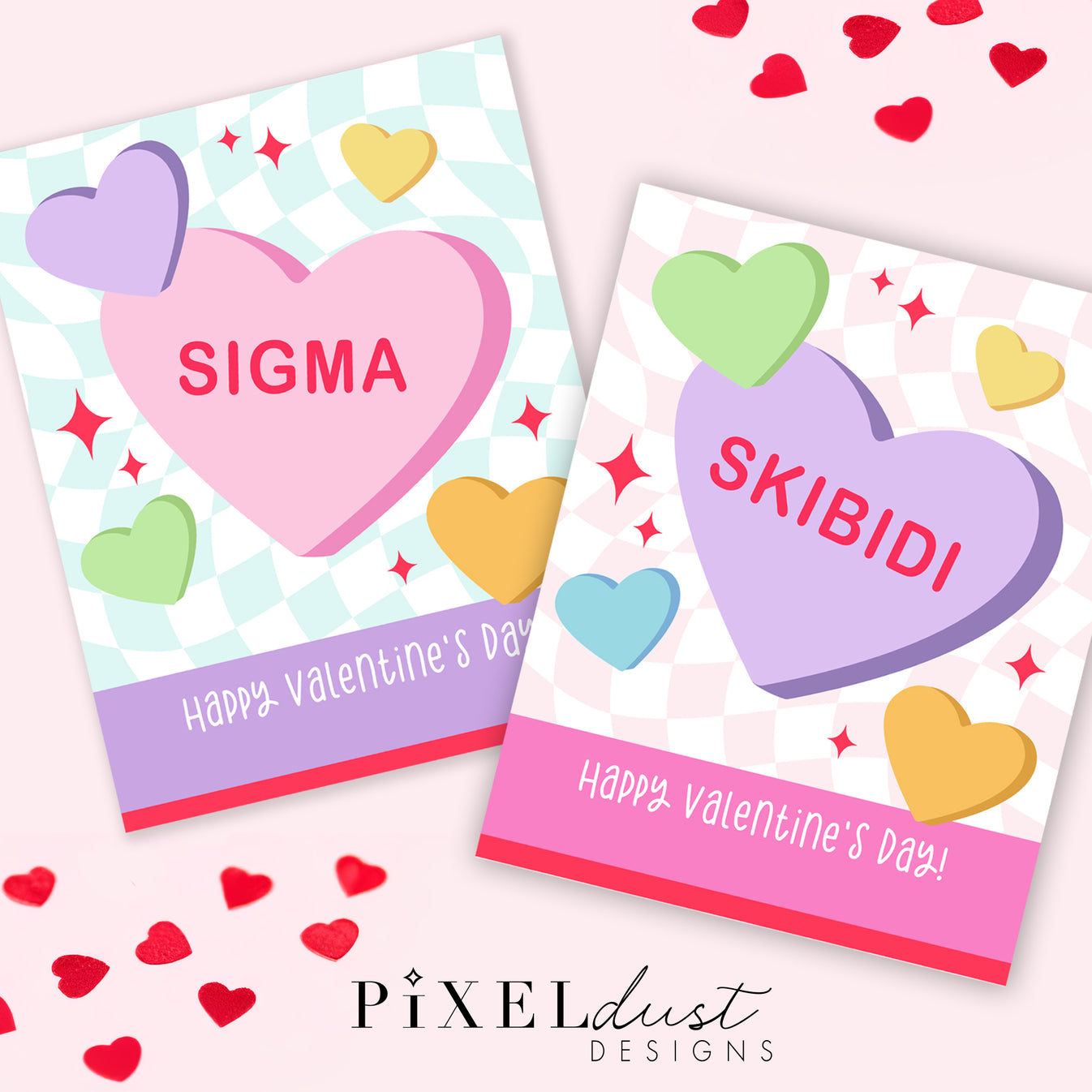 Printable Teen Slang Conversation Hearts Valentine Cards, Gen Alpha ...