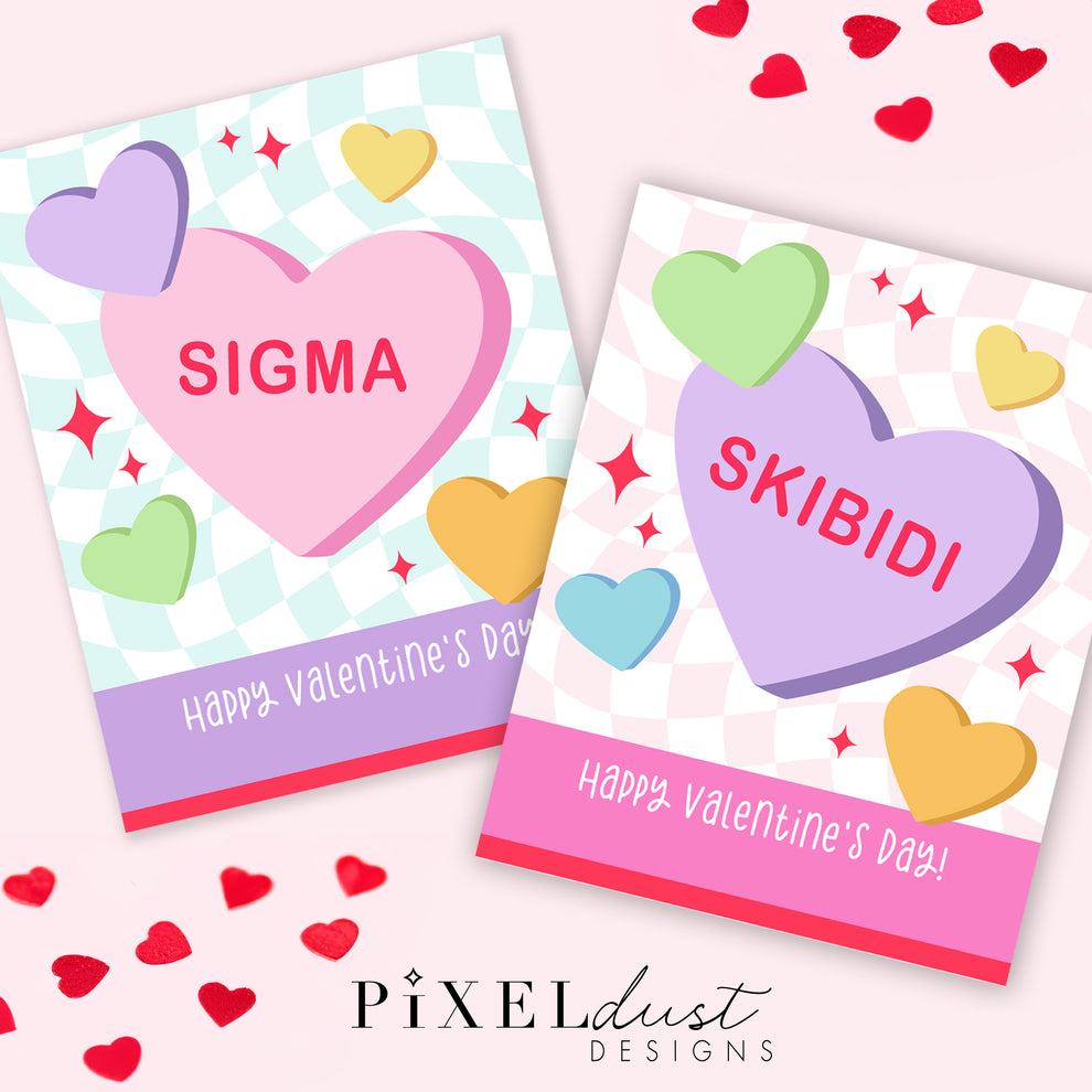 Printable Teen Slang Conversation Hearts Valentine Cards, Gen Alpha ...
