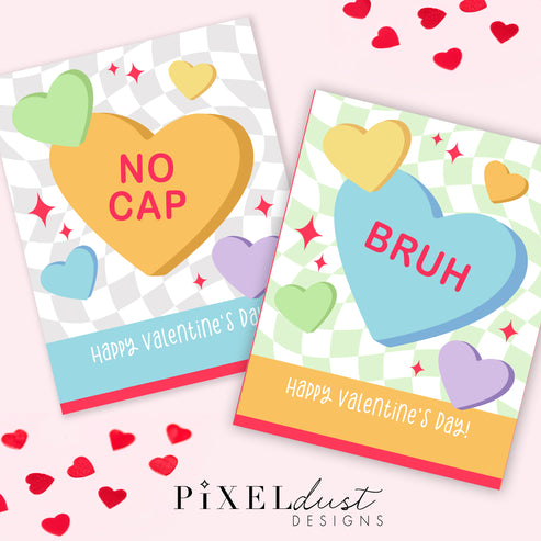 Printable Teen Slang Conversation Hearts Valentine Cards, Gen Alpha ...