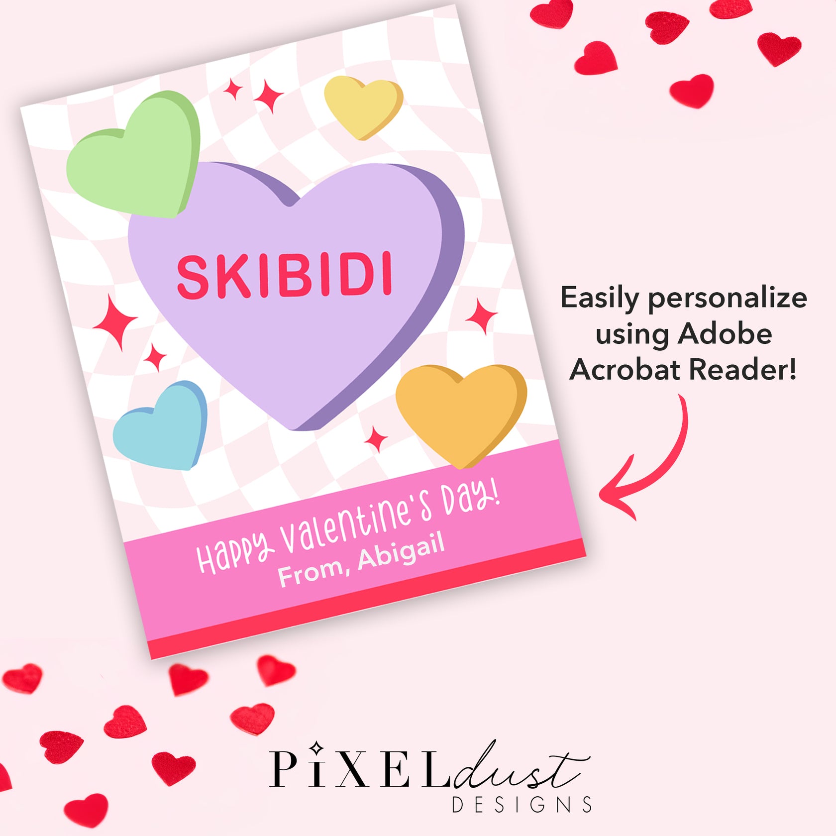 Printable Teen Slang Conversation Hearts Valentine Cards, Gen Alpha ...
