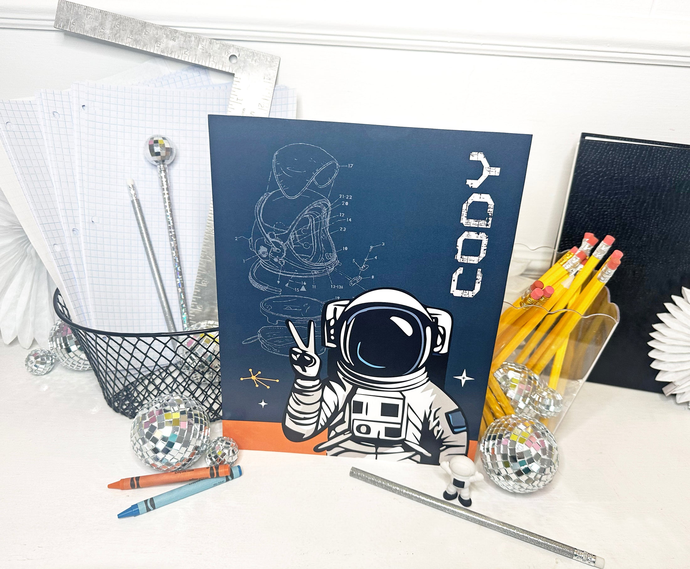 Astronaut Space Shuttle Personalized Binder Cover Set, Boy School ...