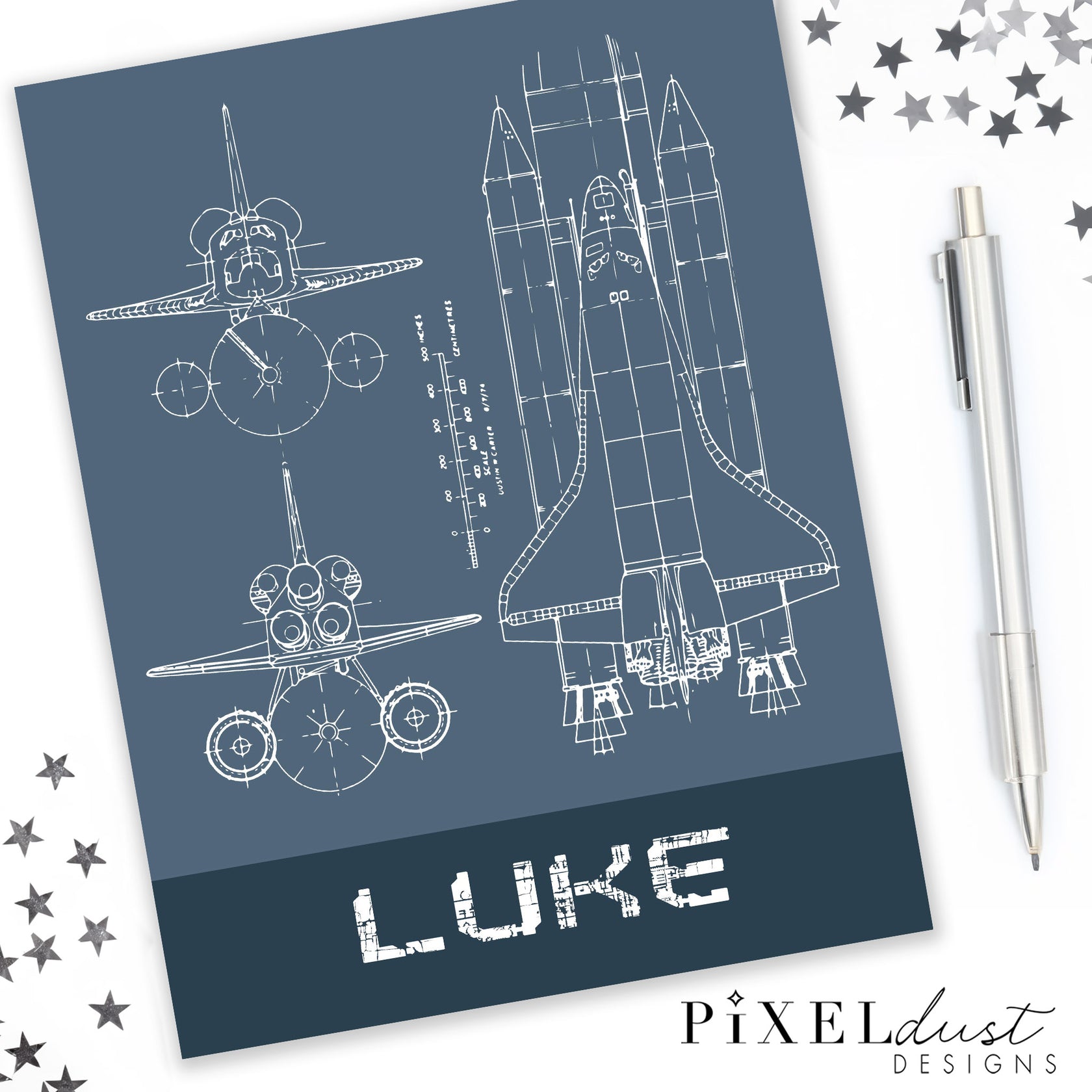 Astronaut Space Shuttle Personalized Binder Cover Set, Boy School ...