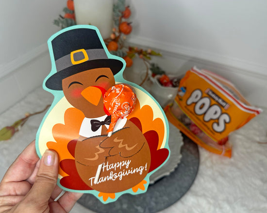 Thanksgiving Turkey Treat Holder Printable Card, Kids Placecard ...