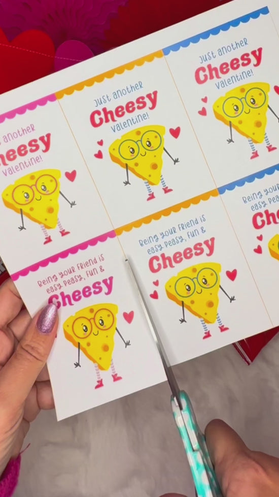 Cheesy Printable Valentines for Kids, Cheese Classroom Valentine Tags ...