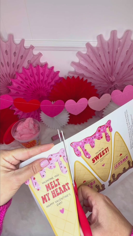 Ice Cream Cone Printable Classroom Valentine Cards for Kids Cotton ...