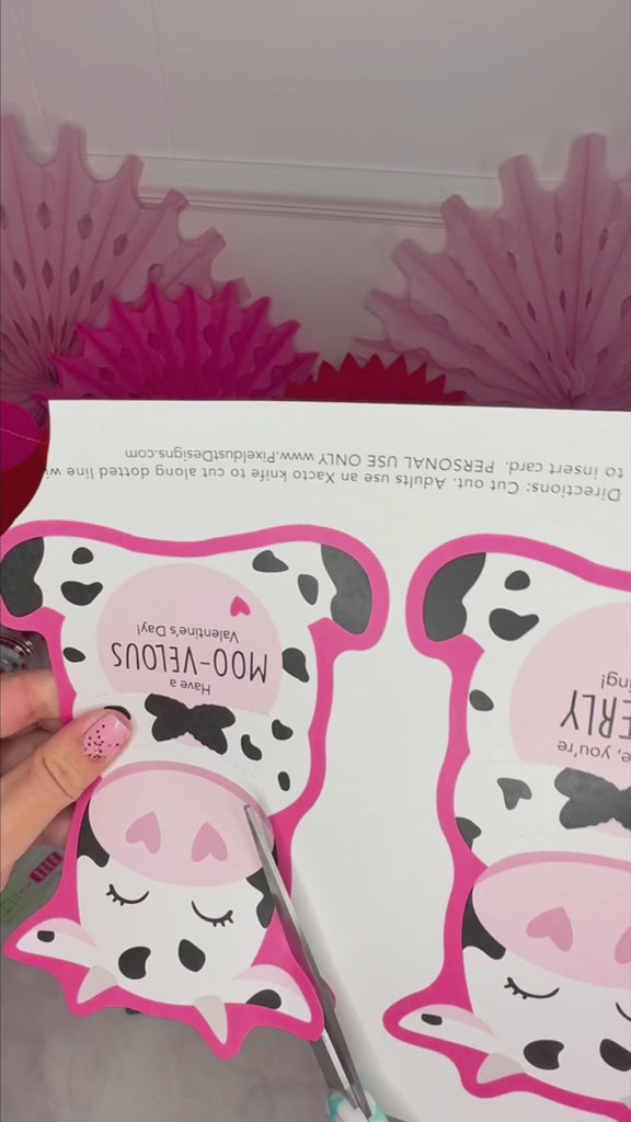 Cute Cow Printable Valentine Treat Holder Cards – Pixeldust Designs