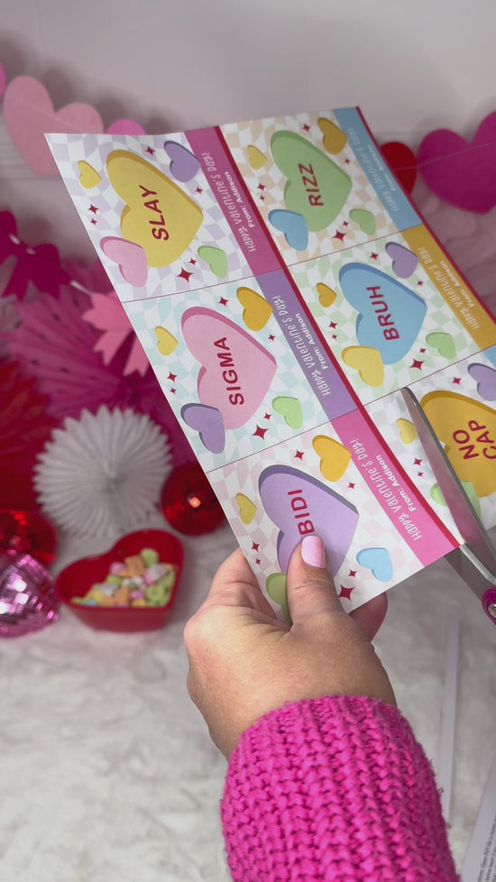 Printable Teen Slang Conversation Hearts Valentine Cards, Gen Alpha ...