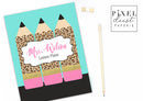 Personalized Monogram Leopard Print Pencil Binder Cover Set – Pixeldust ...