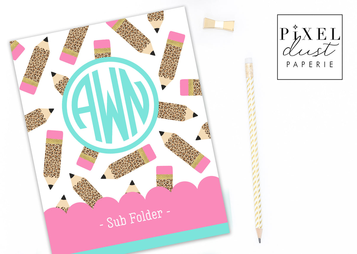 Personalized Monogram Leopard Print Pencil Binder Cover Set – Pixeldust ...