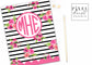 Hot Pink & Black Monogram Binder Cover Set – Pixeldust Designs