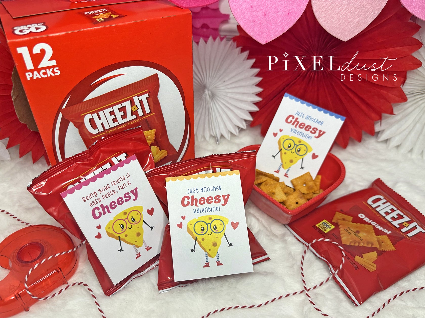 Cheesy Printable Valentines for Kids, Cheese Classroom Valentine Tags ...