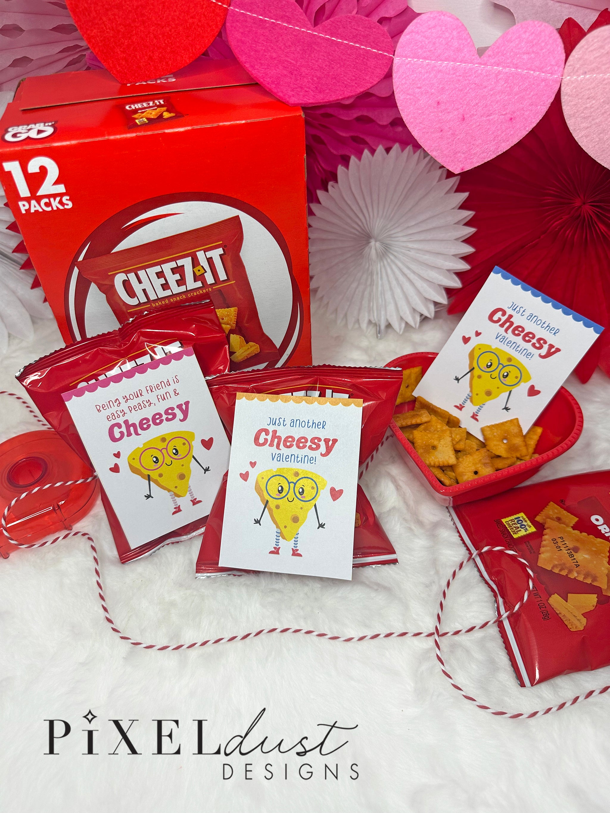 Cheesy Printable Valentines for Kids, Cheese Classroom Valentine Tags ...