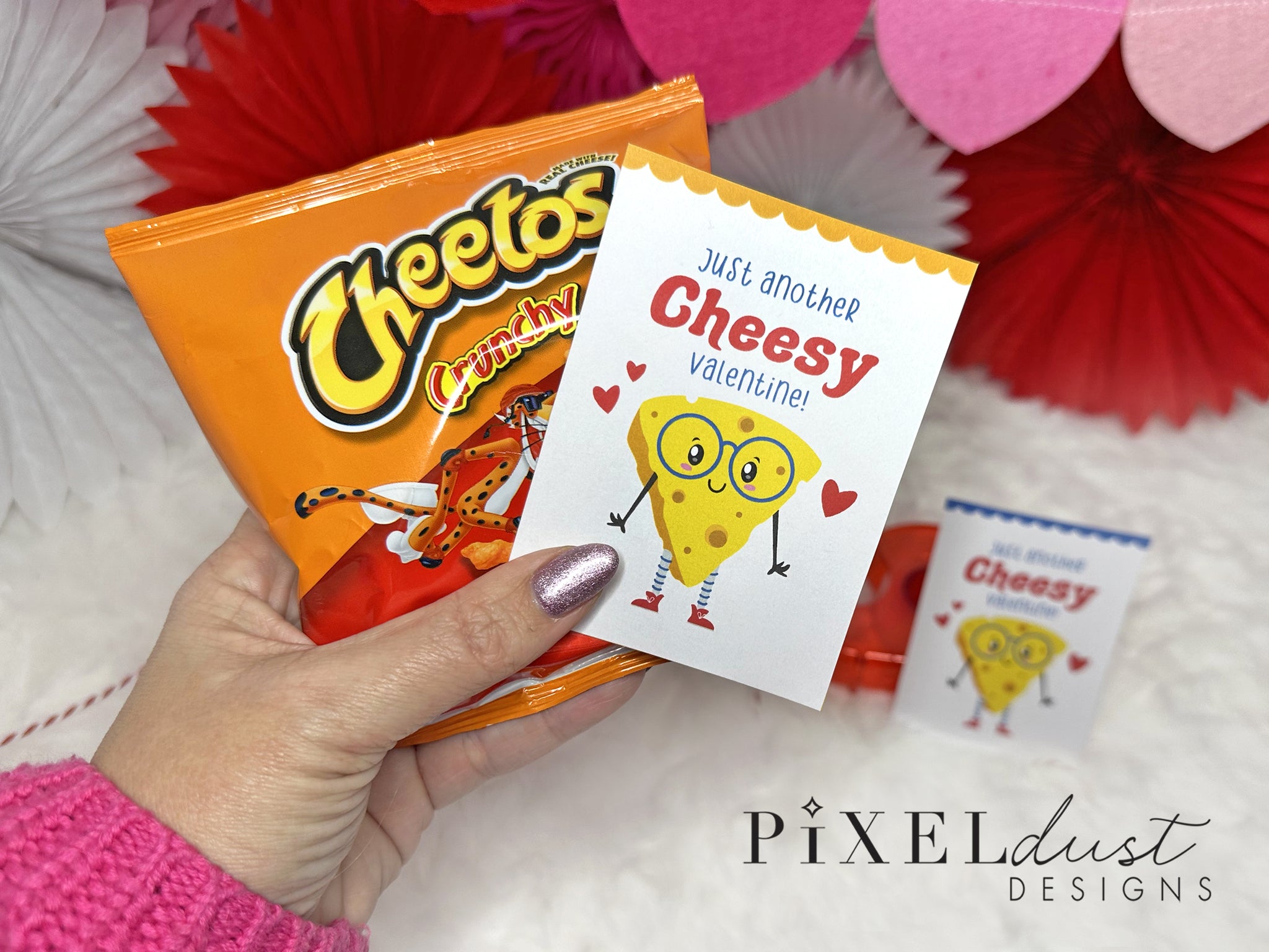 Cheesy Printable Valentines for Kids, Cheese Classroom Valentine Tags ...