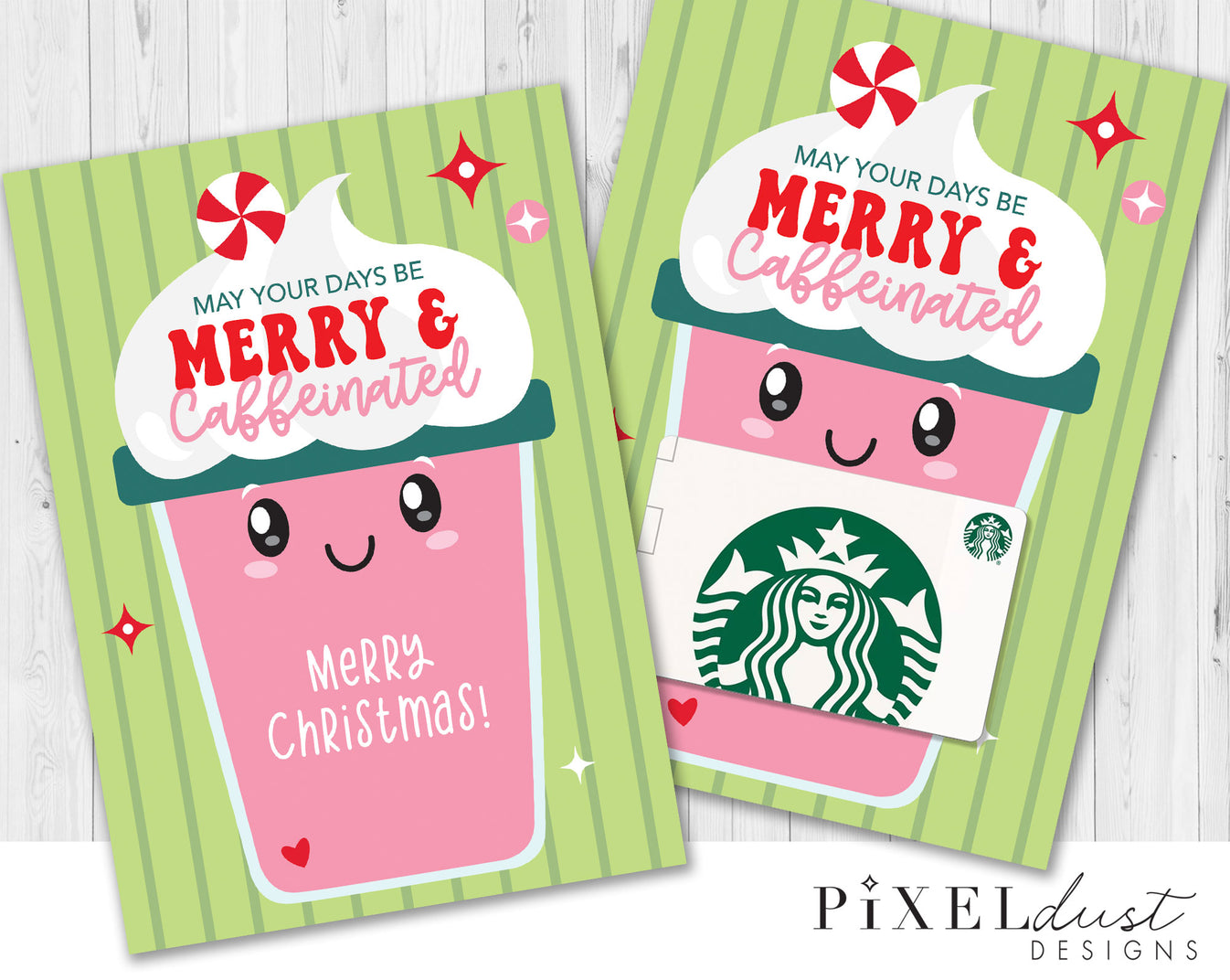 May Your Days Be Merry & Caffeinated Christmas Coffee Gift Card Holder ...