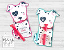 Dalmatian Puppy Dog Printable Valentine Treat Holder Cards for Kids ...