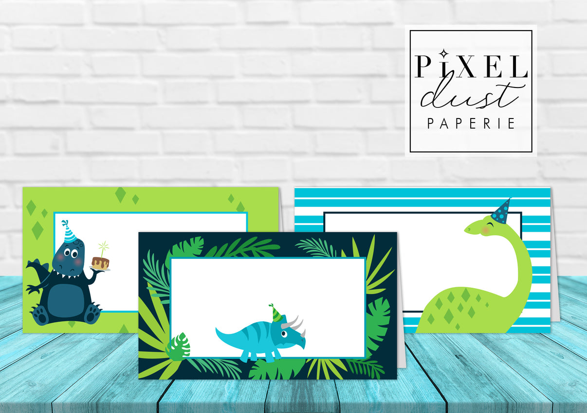Dinosaur Birthday Party Food Label Tent Cards Printable File ...