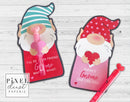 Garden Gnome Printable Valentine Treat Holder Cards – Pixeldust Designs