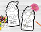 Garden Gnome Printable Mother's Day Treat Holder Card, Coloring Sheet ...