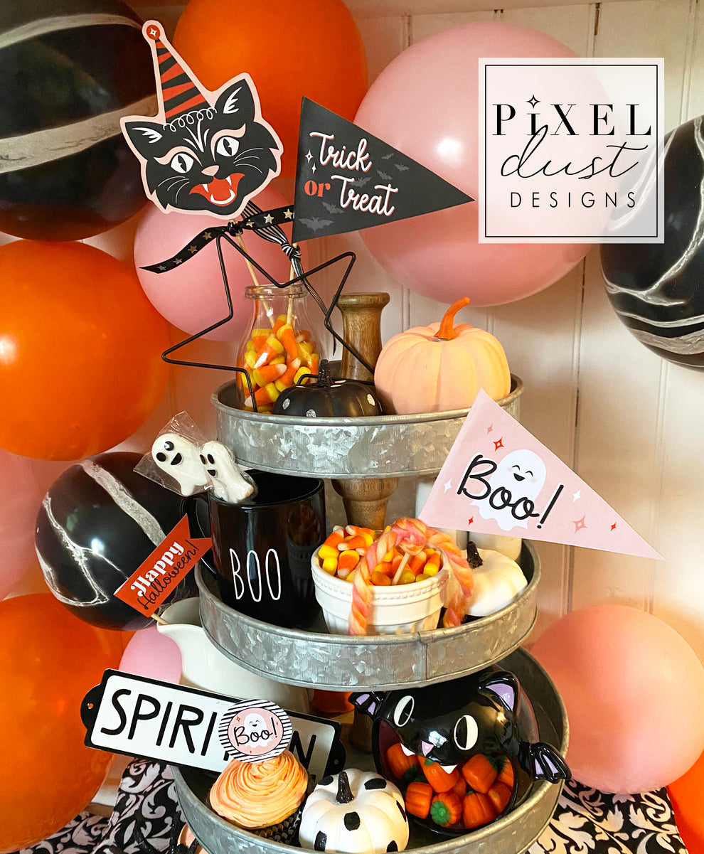 Halloween Printable Pennant Flags - Trick or Treat Set – Pixeldust Designs