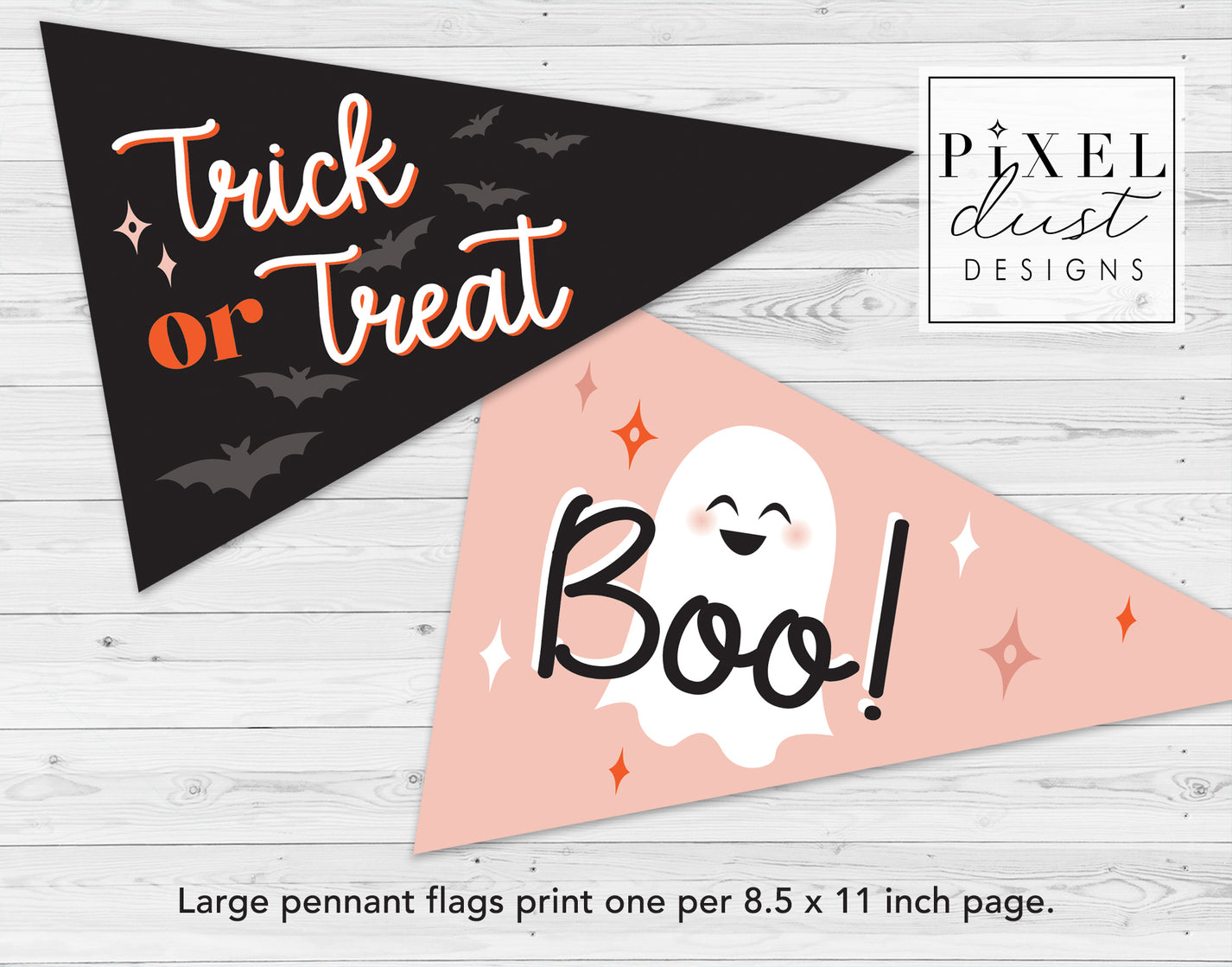 Halloween Printable Pennant Flags - Trick or Treat Set – Pixeldust Designs