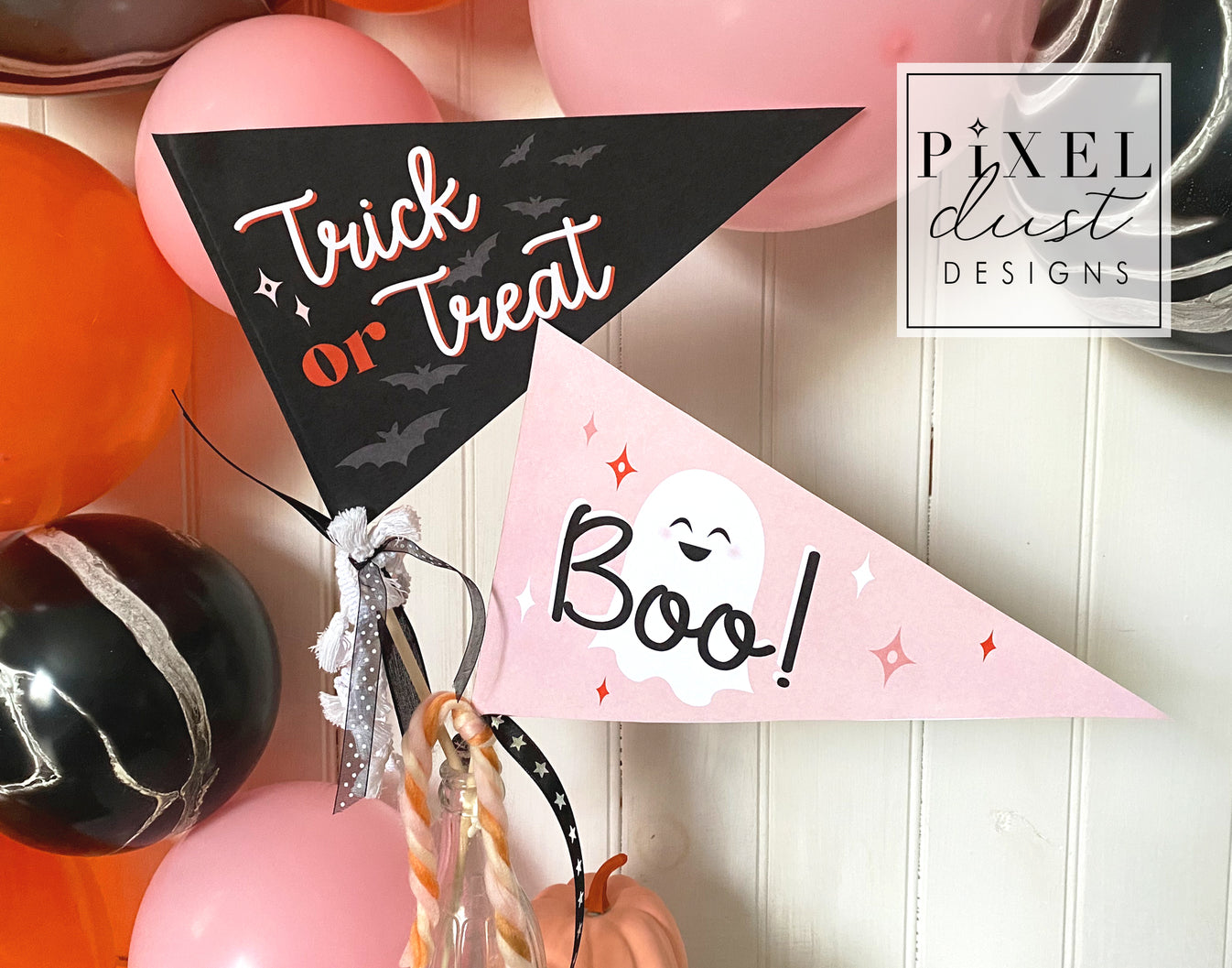 Halloween Printable Pennant Flags - Trick or Treat Set – Pixeldust Designs