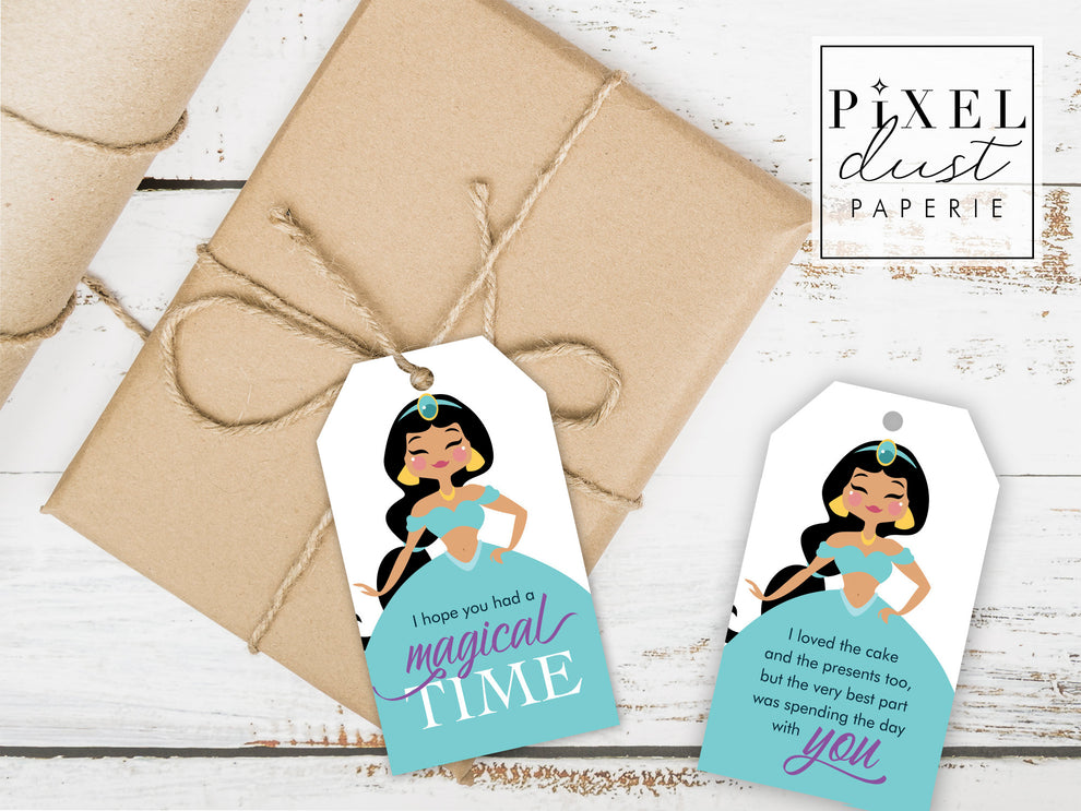 Arabian Princess Birthday Party Favor Thank You Tags Printable File ...