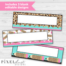 Leopard Print Desk Name Plates – Pixeldust Designs