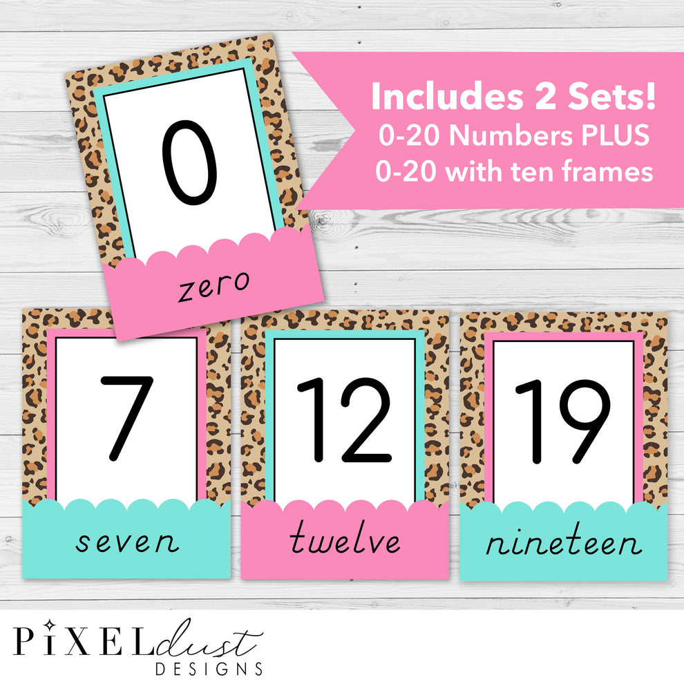 Leopard Print Number Posters for Elementary Classrooms – Pixeldust Designs