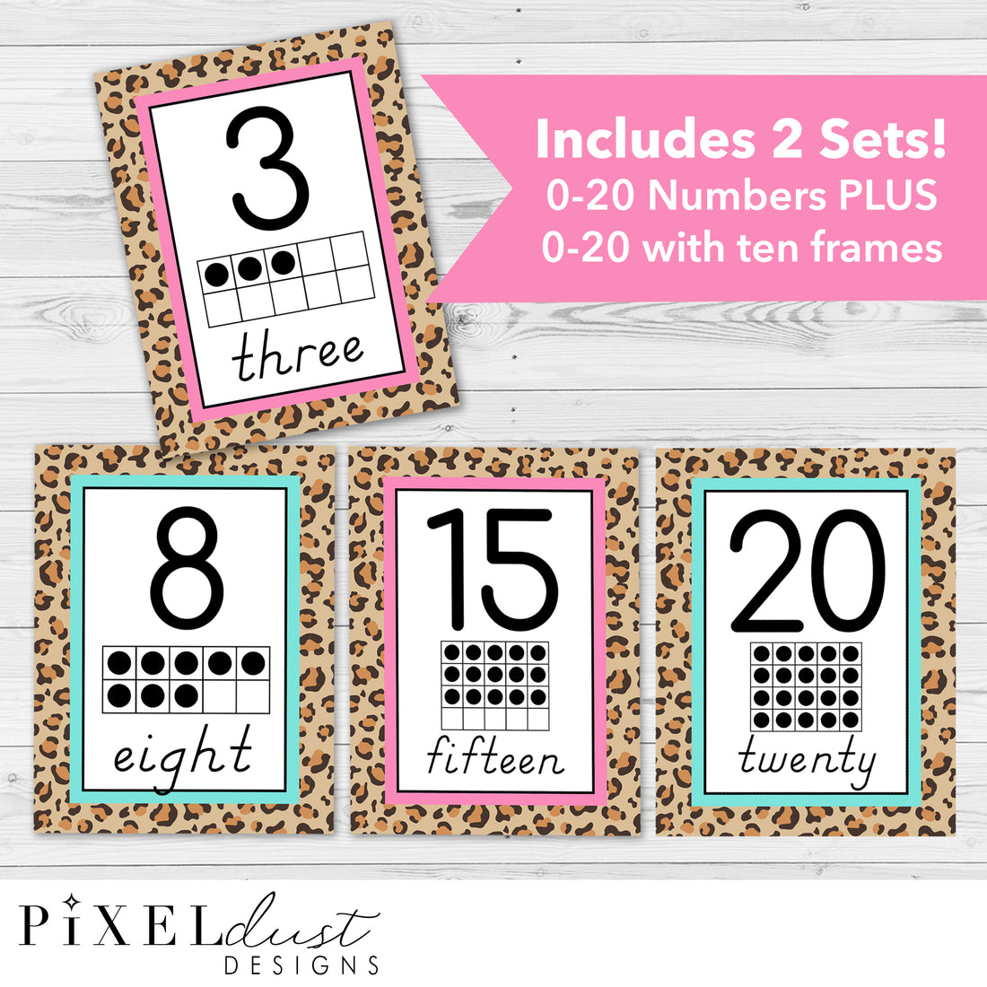 Leopard Print Number Posters for Elementary Classrooms – Pixeldust Designs