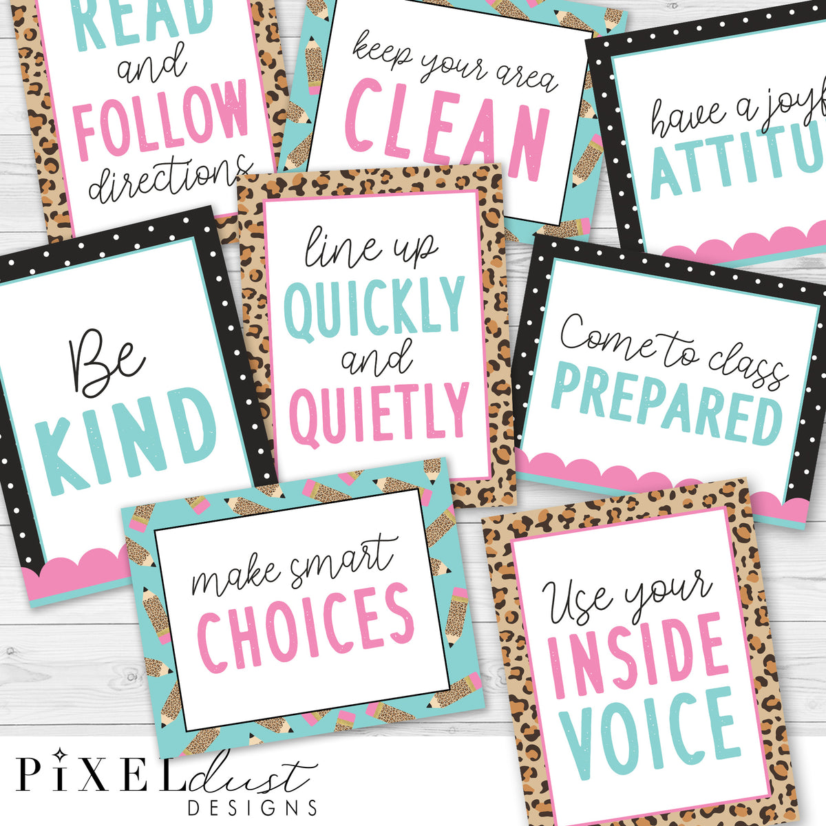 Leopard Print Classroom Rules Posters, Class Expectations School Poster ...