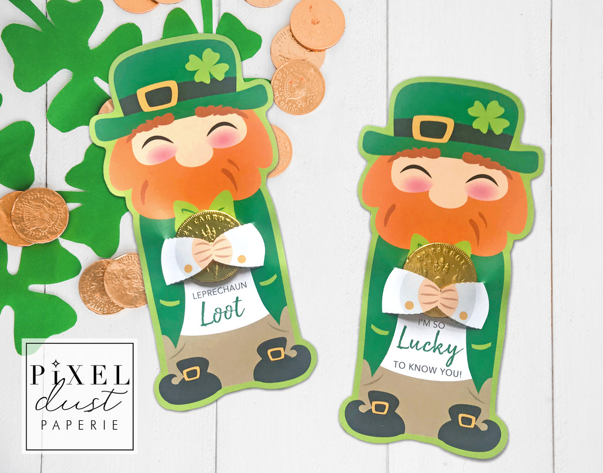 St. Patrick's Day Leprechaun Printable Treat Holder Card – Pixeldust ...