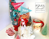 FULL SET of Elf on the Shelf Pennant Flags, Set of 16 Mini Pennant ...