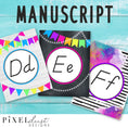 Neon Classroom Alphabet Posters, D'Nealian Manuscript, Primary and ...
