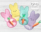 Peeps Bunny Printable Easter Treat Holder Card – Pixeldust Designs