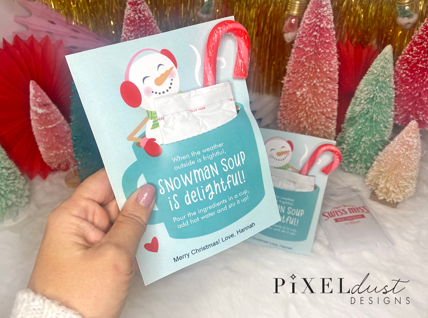 Snowman Soup, Hot Chocolate Mix Christmas Instruction Cards / Gift Tags ...