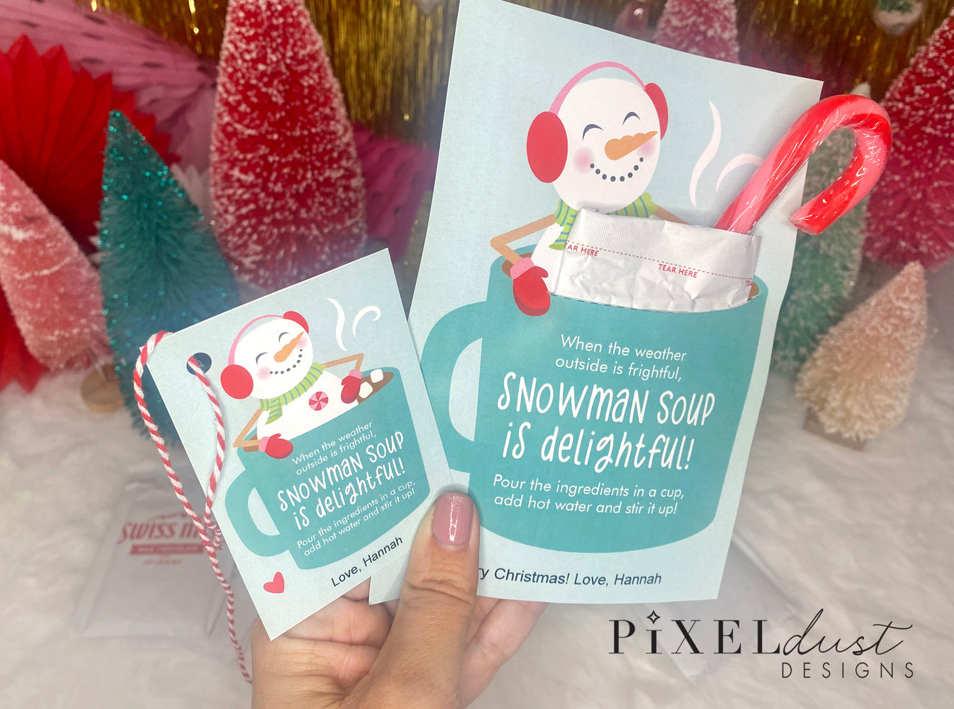 Snowman Soup, Hot Chocolate Mix Christmas Instruction Cards / Gift Tags ...